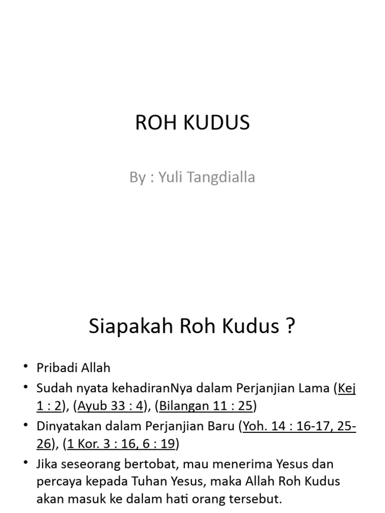 ROH KUDUS - Yuli Tangdialla | PDF