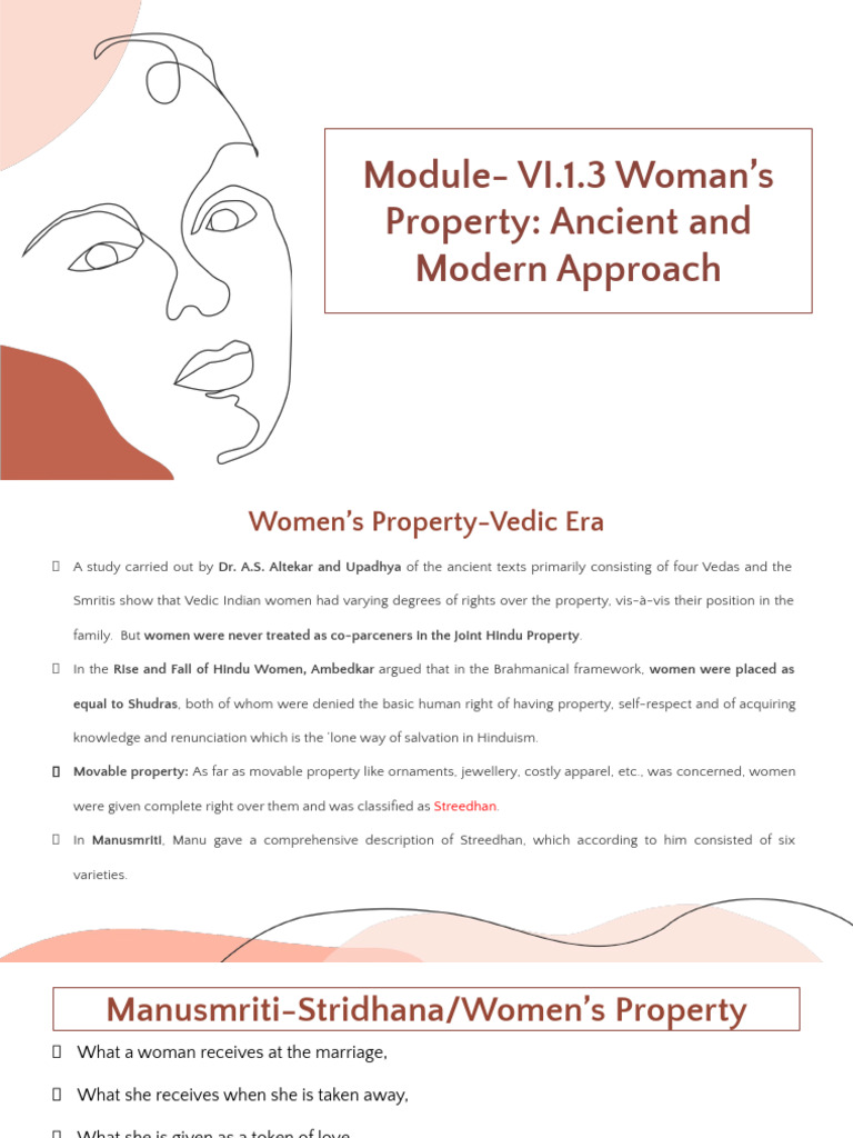 Module - III - Women | PDF | Vedas | Inheritance