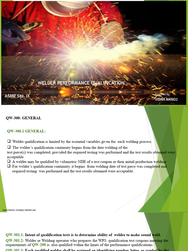Welder Qualification ASME SEC IX | PDF | Nondestructive Testing | Welding
