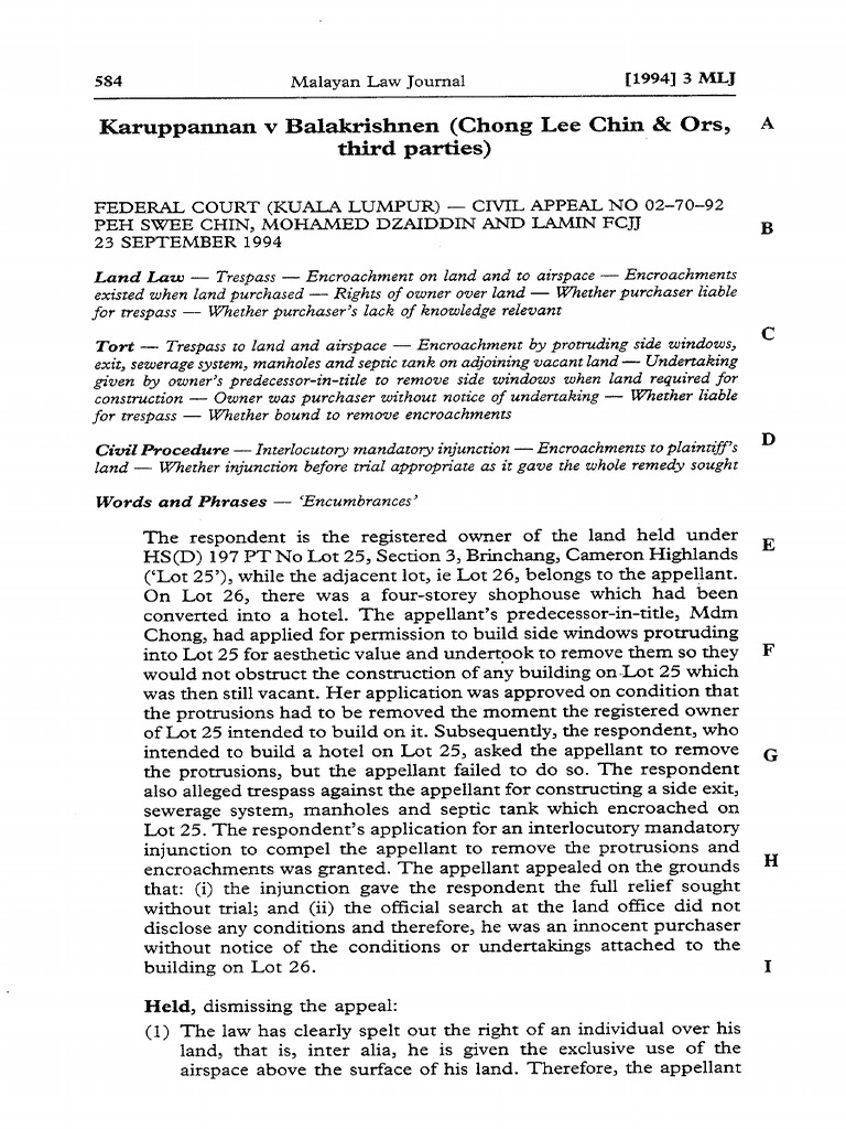 KARUPPANNAN V BALAKRISHNEN (CHONG LEE CHIN & ORS, THIRD PARTIES) | PDF