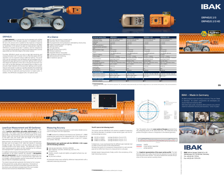 Orpheus Profilvermessung 10s en | PDF | Camera | Pipe (Fluid Conveyance)