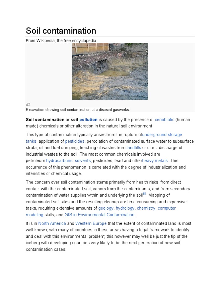 Soil Contamination: From Wikipedia, The Free Encyclopedia | PDF ...