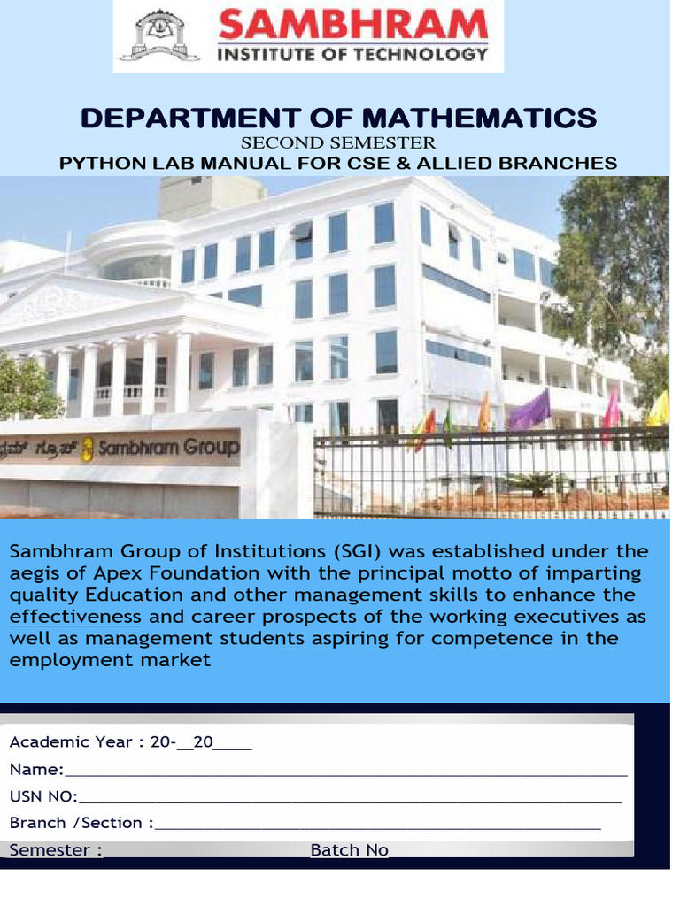 Final II CSE Lab Manual | PDF | Integral | Mathematical Objects Final II CSE Lab Manual | PDF | Integral | Mathematical Objects