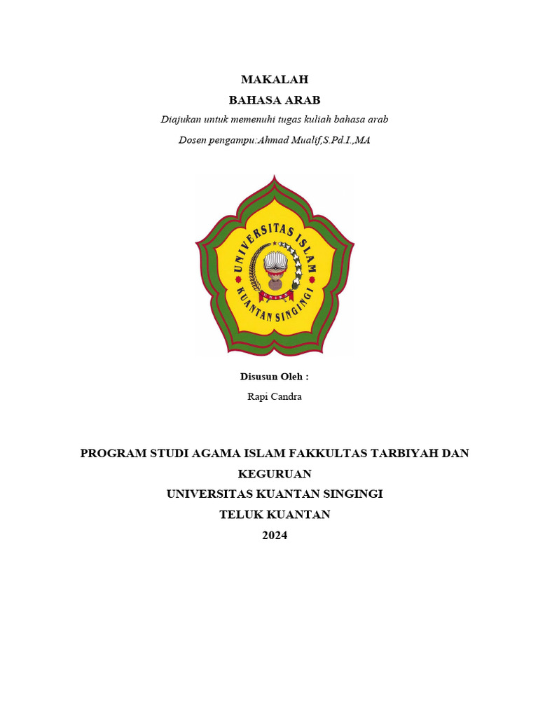 MAKALAH Rapi Candra B.Arab | PDF