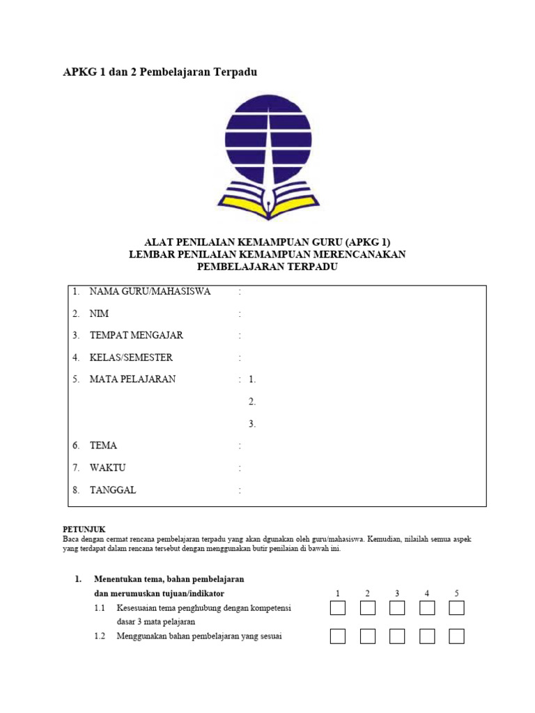 APKG 1 Dan 2 Pembelajaran Terpadu | PDF | Karier & Perkembangan