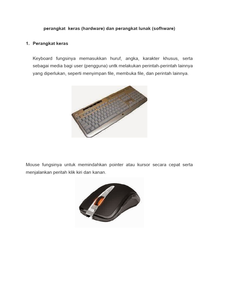 Perangkat Keras Hardware Dan Perangkat L | PDF