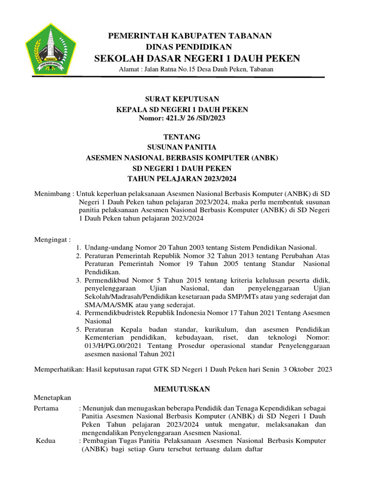 SK Anbk 2023-2024 | PDF