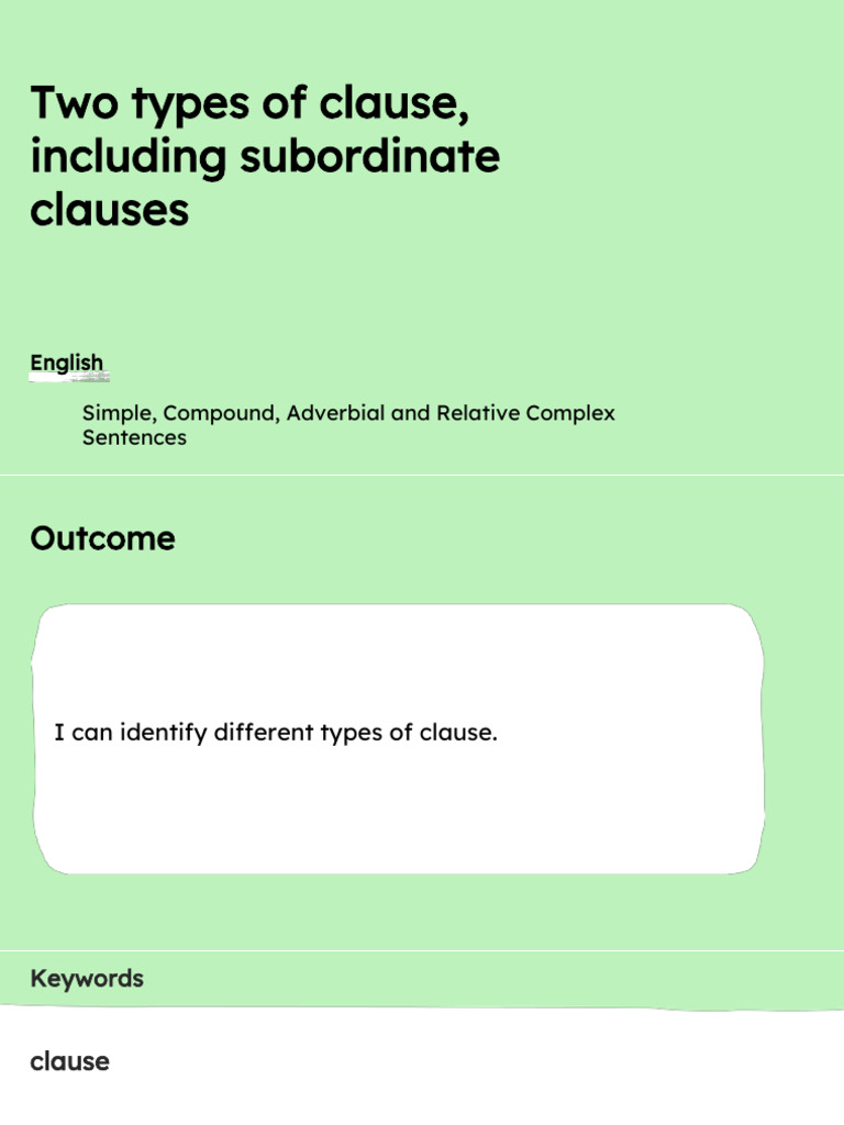 Clauses | PDF | Clause | Sentence (Linguistics)
