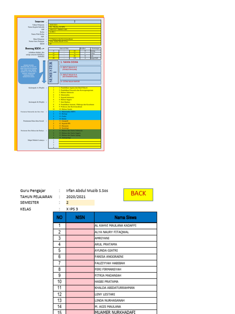 Nilai Prakarya Kelas X IPS 3 2020/2021 | PDF