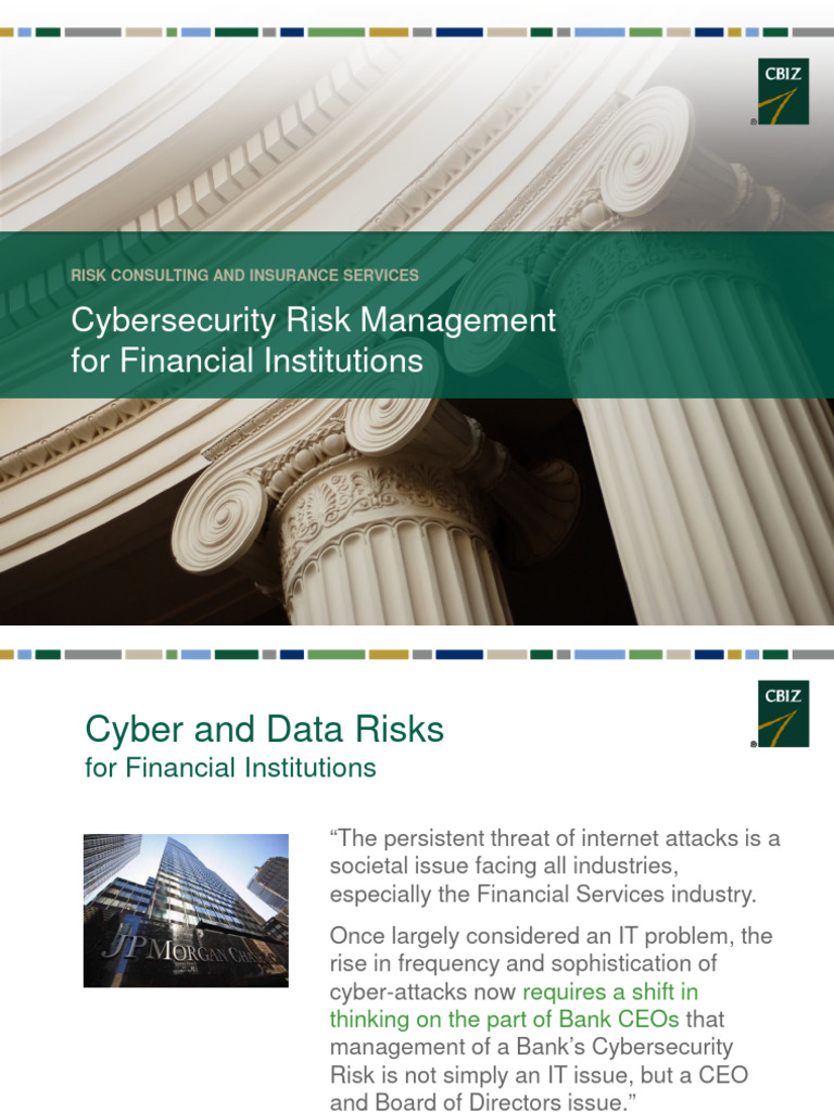 Cybersecurity Risk Management For Financial Institutions: Risk ...