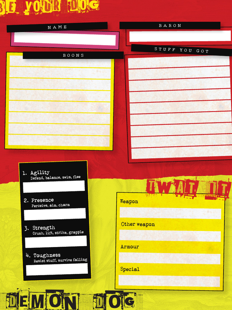 Demon Dog Character Sheet Pdf