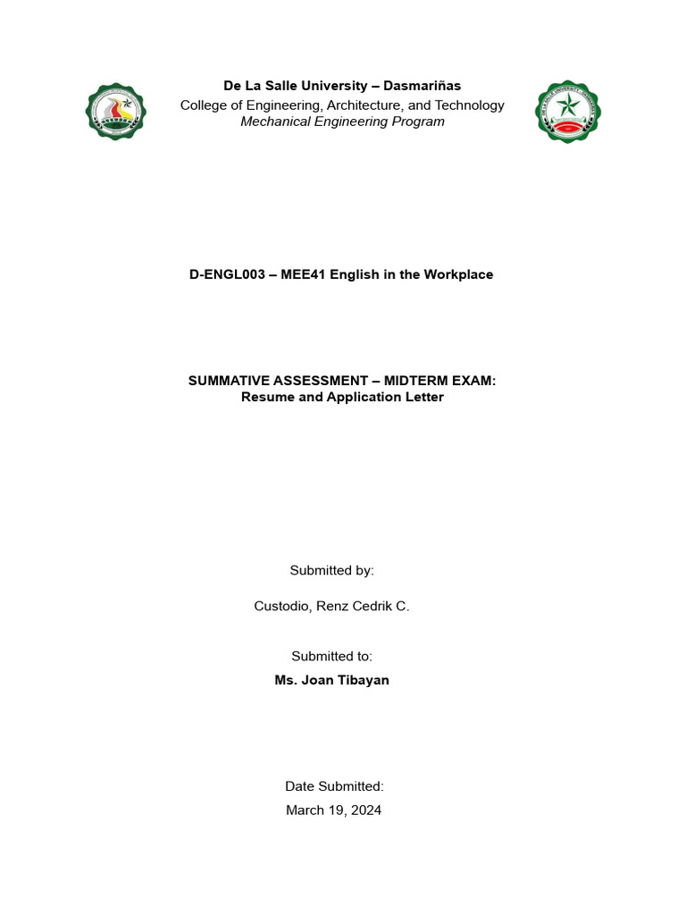 Midterm Assessment | PDF | Quality Assurance | Evaluation