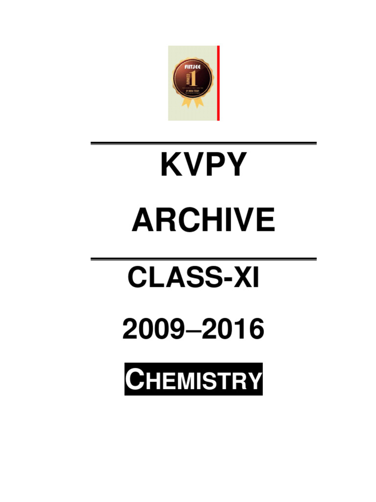 KVPY Chemistry Archive Questions | PDF | Gases | Chemistry