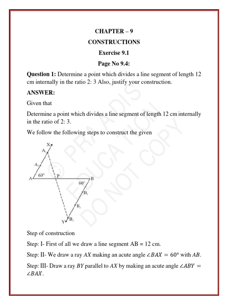 Construction - Chapter - 9 - RD Sharma | PDF | Circle | Triangle