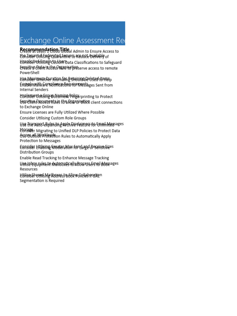 Exchange Online Best Practices Guide | PDF | Computer Security | Security