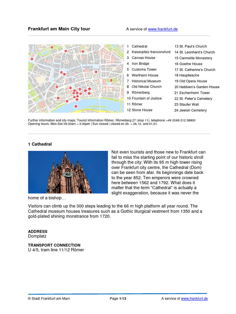 Online City Tour | PDF | Frankfurt