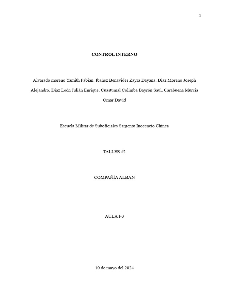 Control - Interno Profe Leidy | PDF | Corrupción política | Militar