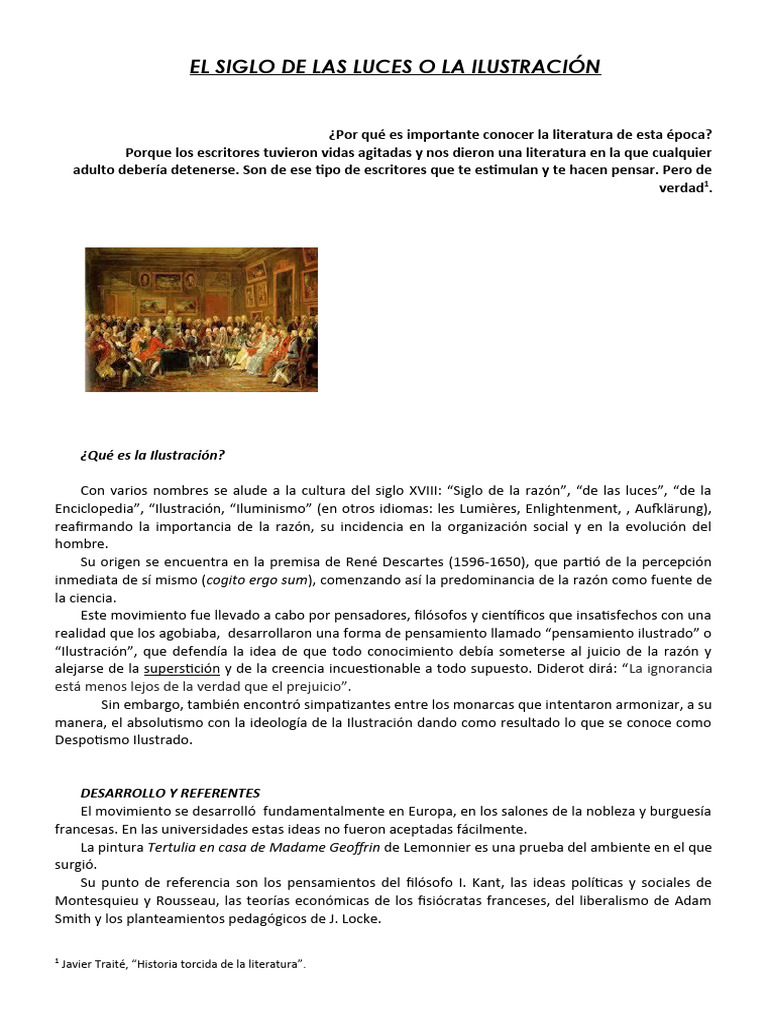 El Siglo de Las Luces o La Ilustración | PDF | Voltaire | Era de iluminacion