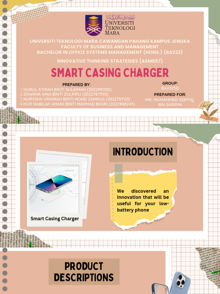 Asm657 A1 Slide Presentation - Smart Casing Charger | PDF | Business ...