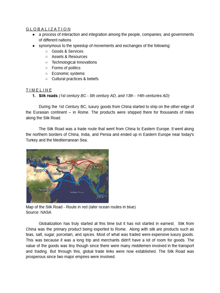 Globalization: A Historical Overview | PDF | Silk Road | Globalization