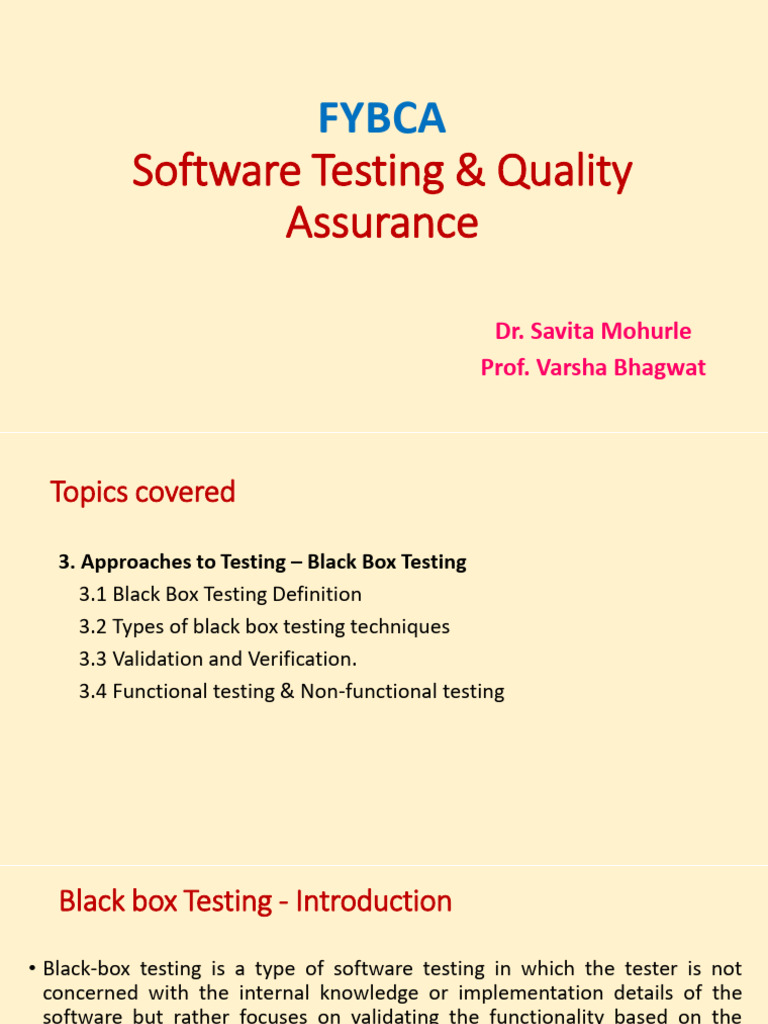 Black Box Testing Techniques Overview | PDF | Software Testing | Formal ...