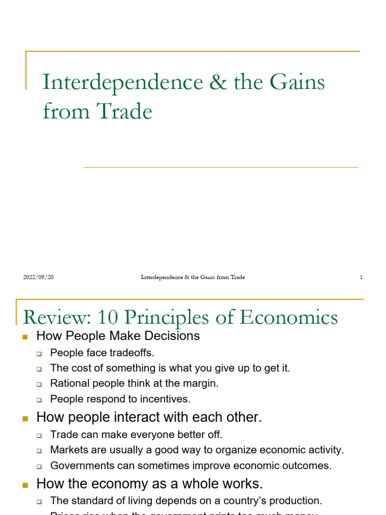 Lect 2 - Gains From Trade - 1111 | PDF | Comparative Advantage | Economics