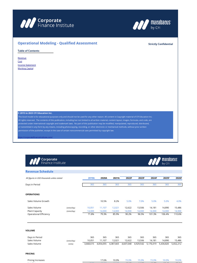 Operational Modeling Qualified Assessment (Template) | PDF | Revenue | Copyright