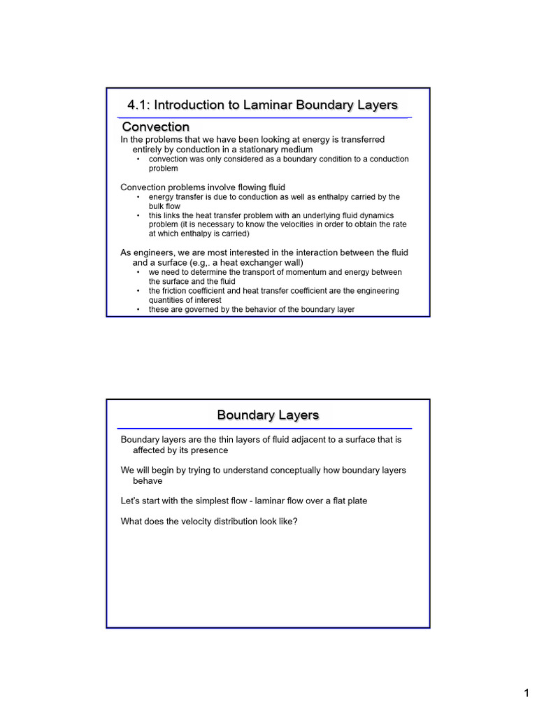 MEC 522 Convection Heat Transfer Part I | PDF | Boundary Layer | Thermal Conduction
