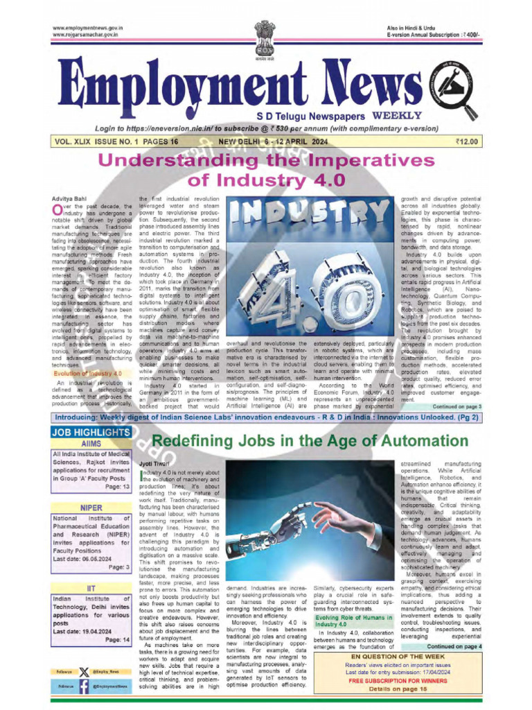 Employment News English 06-04-2024 | PDF