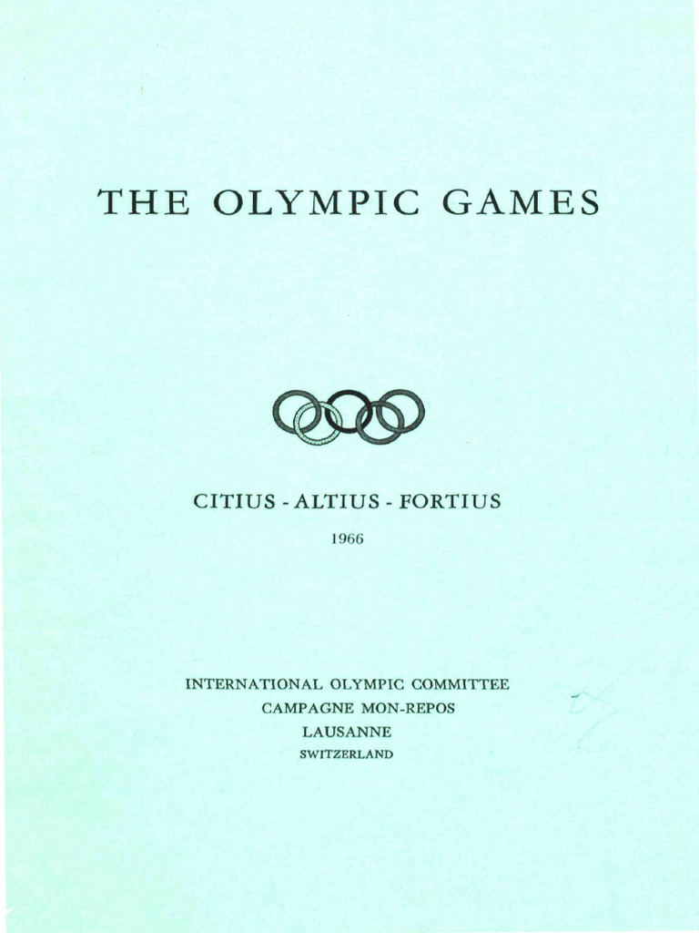 En 1966 Olympic Charter | PDF | Referee | Olympic Games
