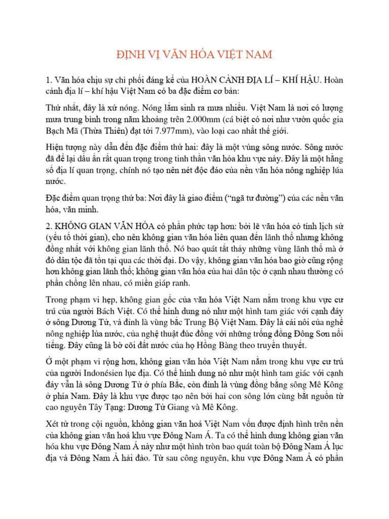 Dinh Vi Nen Van Hoa Viet Nam | PDF