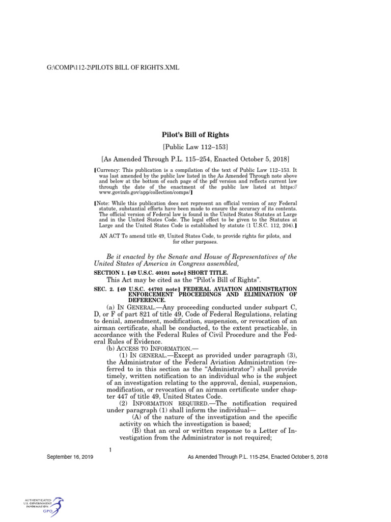 Pilot's Bill of Rights | Download Free PDF | Air Traffic Control ...