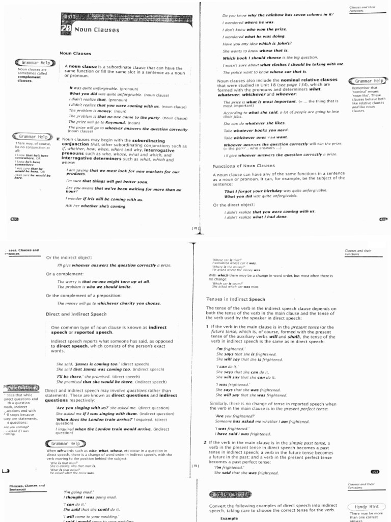 Week 13 Noun Clauses | PDF | Clause | Verb