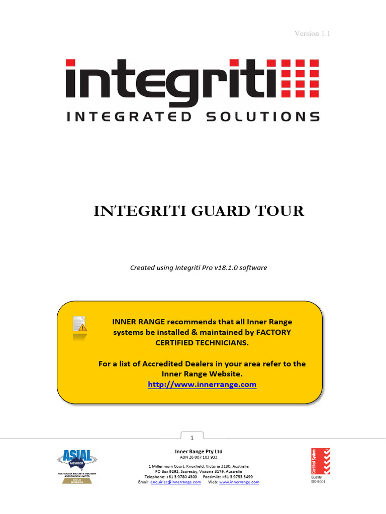 Integriti Guard Tour | PDF | Closed Circuit Television | Automation