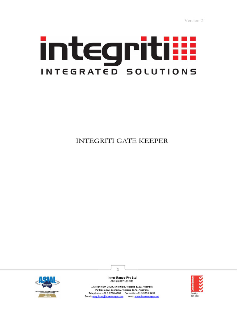 Integriti GateKeeper | Download Free PDF | Window (Computing) | Button (Computing)