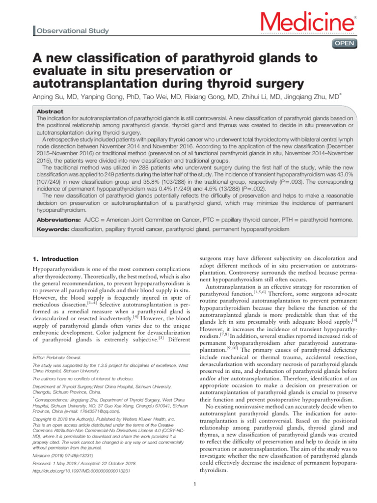 Klasifikasi Paratiroid | PDF | Parathyroid Gland | Thyroid