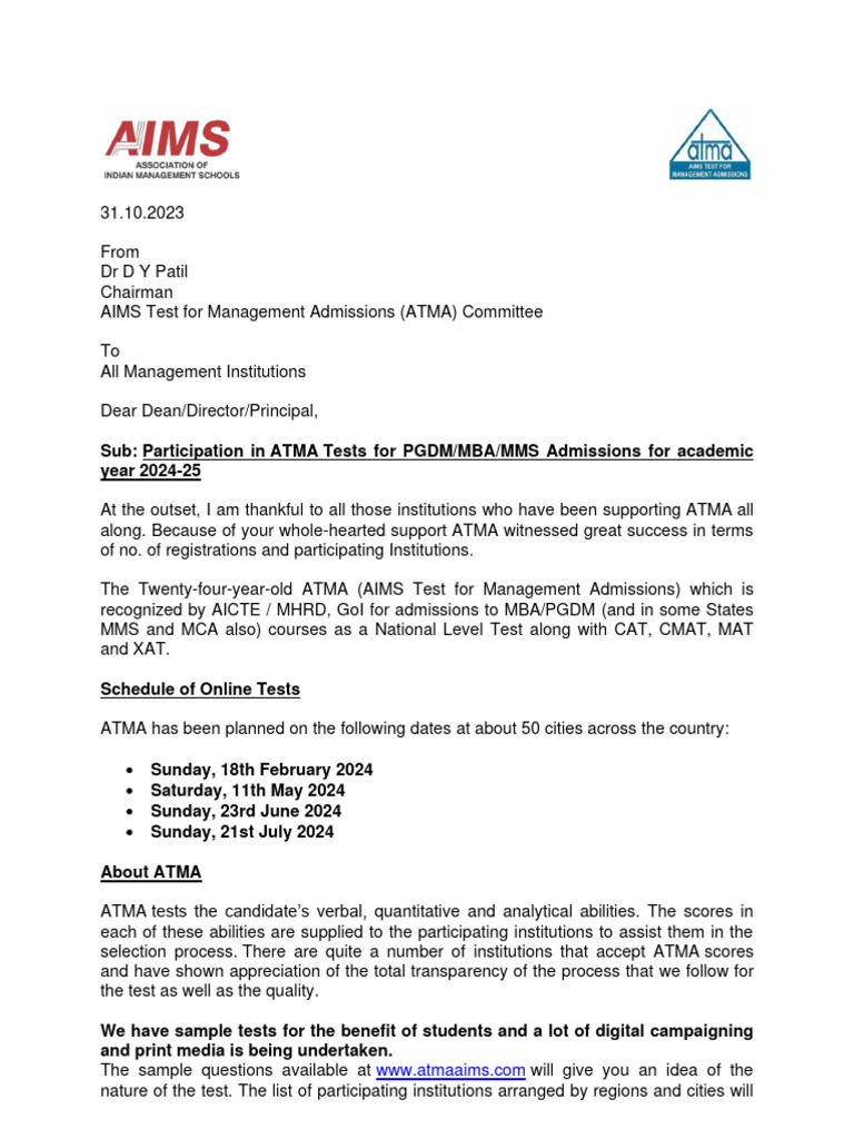 Chairman Letter | Download Free PDF | Master Of Business Administration