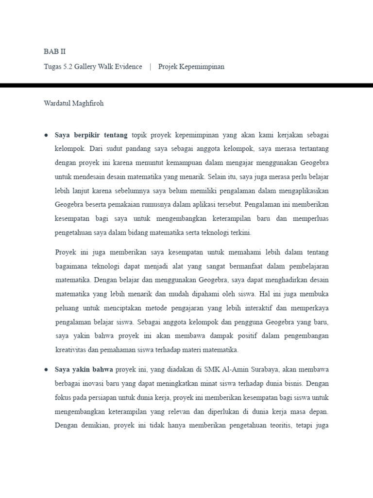 Tugas 5.2. Gallery Walk Evidence | PDF