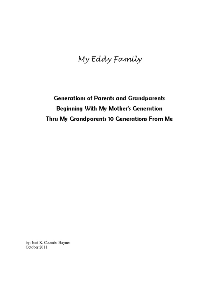 My Eddy Family 000-010 | PDF | French And Indian War | New France