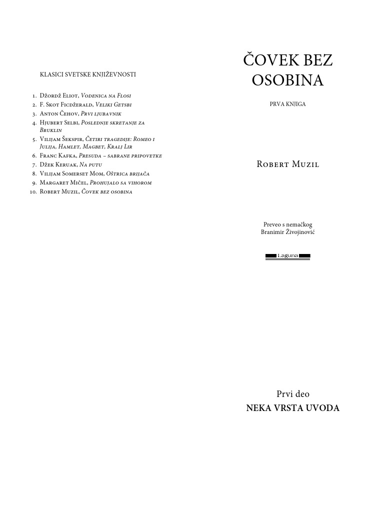 Covek Bez Osobina I | PDF