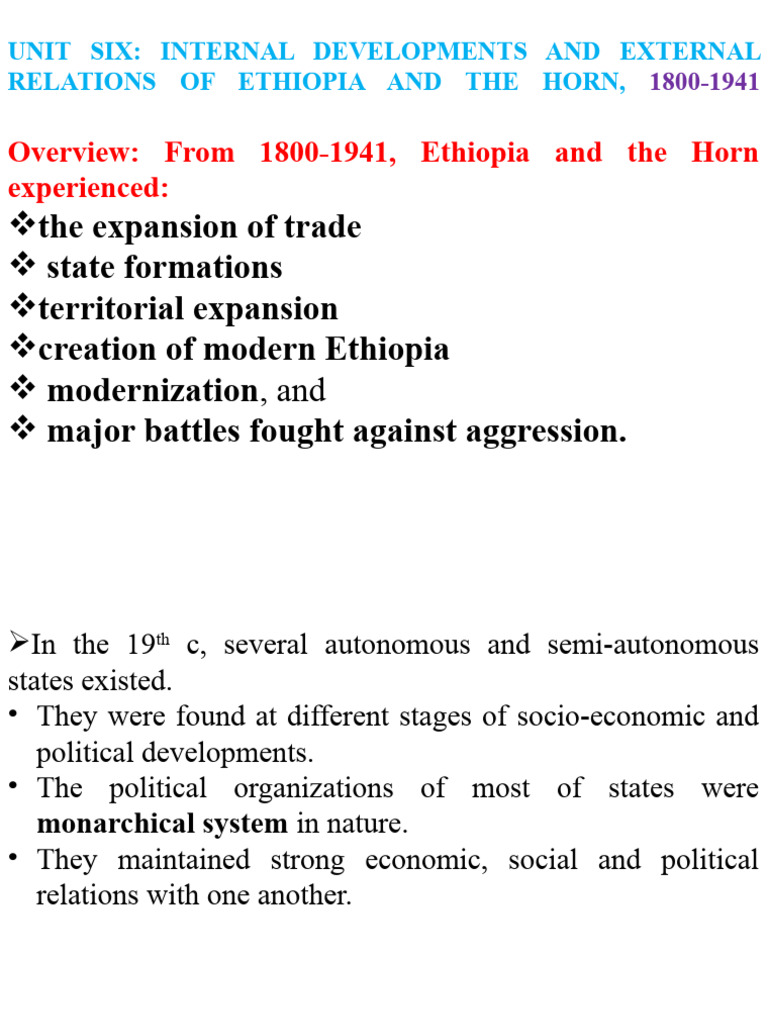 Ethiopia's Evolution: 1800-1941 Insights | PDF | Ethiopia