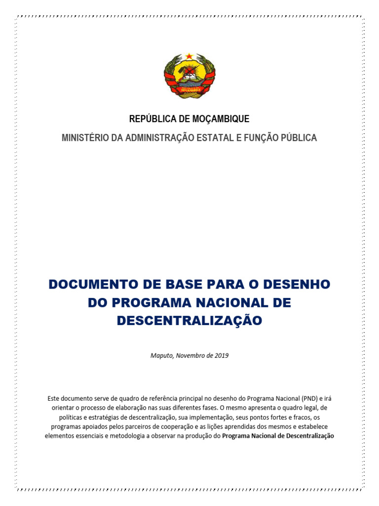 Documento de Base para o Desenho Do PND | Download grátis PDF ...