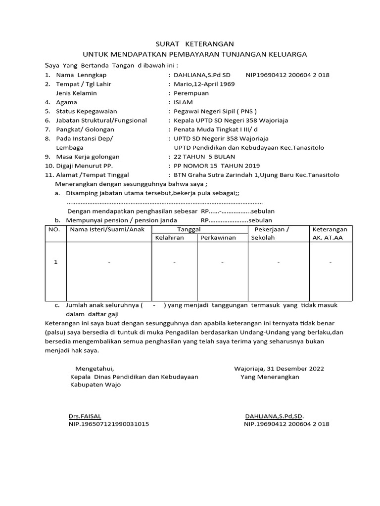 Surat Keterangan KP4 | PDF