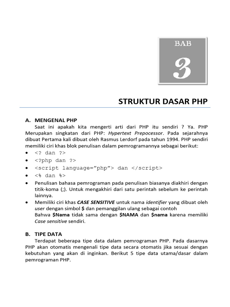 Struktur Dasar PHP | PDF