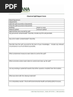 Chemical Spill Report Form Template | PDF
