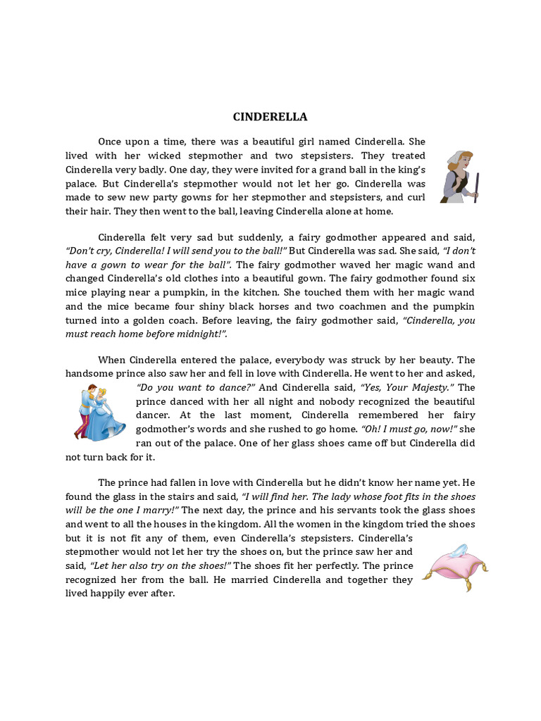 Cinderella Short Story | PDF