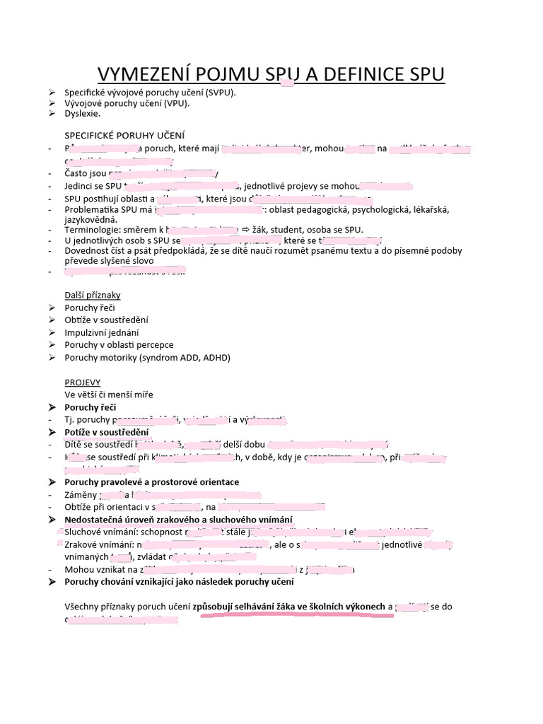 Vymezení Pojmu SPU A Definice SPU | PDF