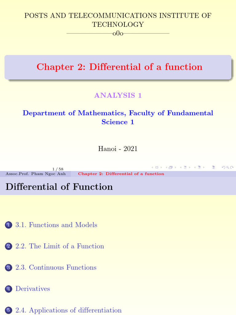 Chapter 2 | PDF | Function (Mathematics) | Derivative