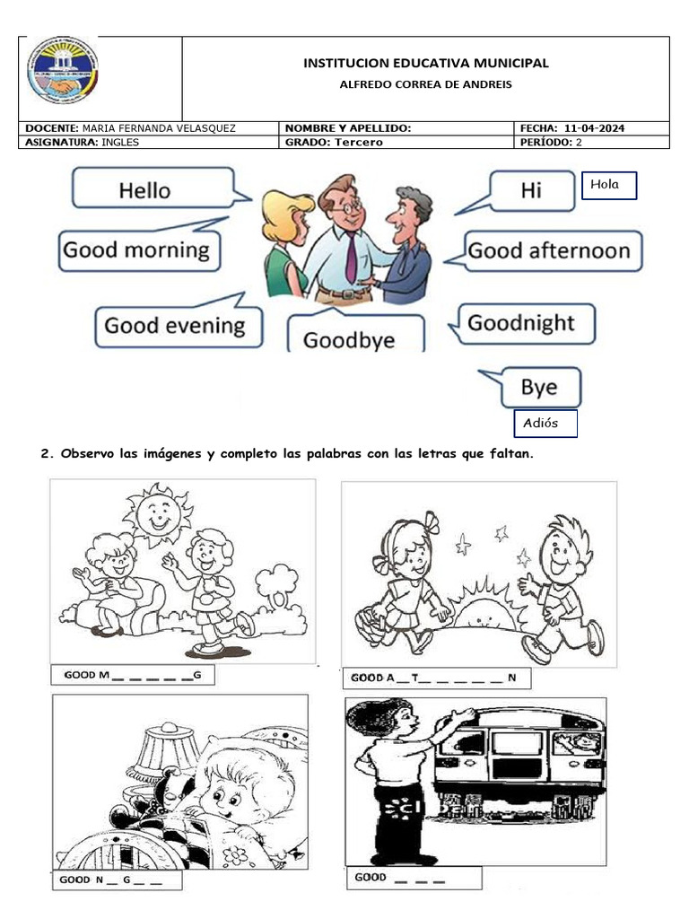 Actividad de Los Saludos | PDF