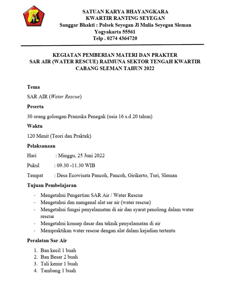 Materi PBA Sar Air | PDF
